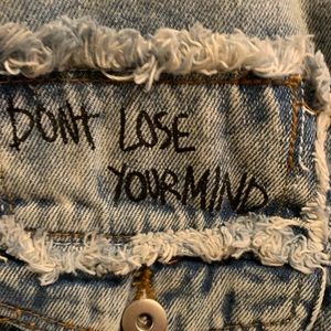Jackets & Coats | Denim Jacket With Writing On It | Poshmark